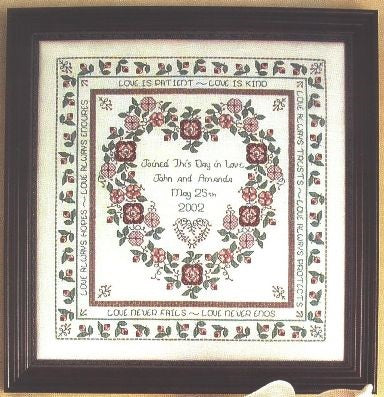 Stamped Cross Stitch Wedding Samplers Modern Folk Embroidery The